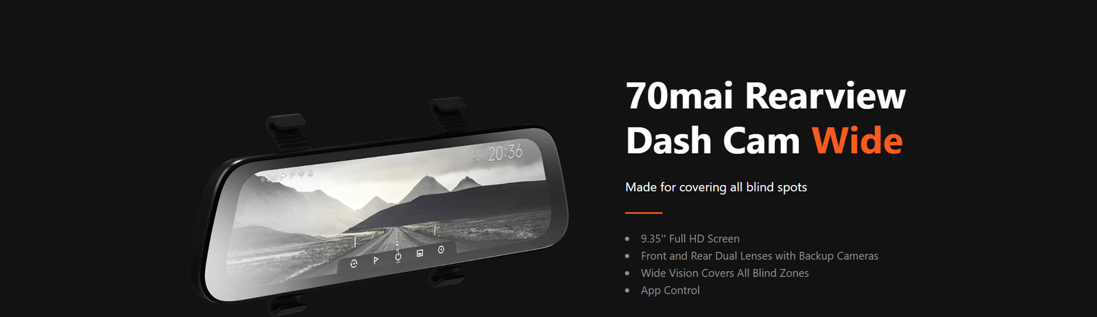 70mai Rearview Dash Cam Wide | Innovink Solutions