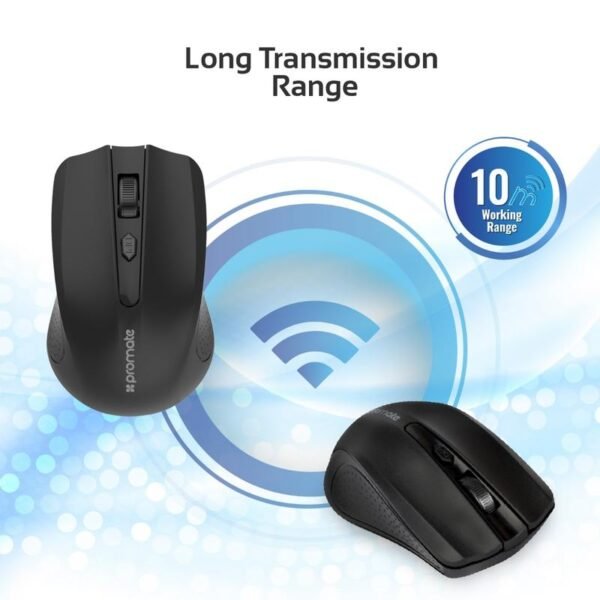 Promate Clix-8 2.4GHz Wireless Ergonomic Optical Mouse | Innovink Solutions