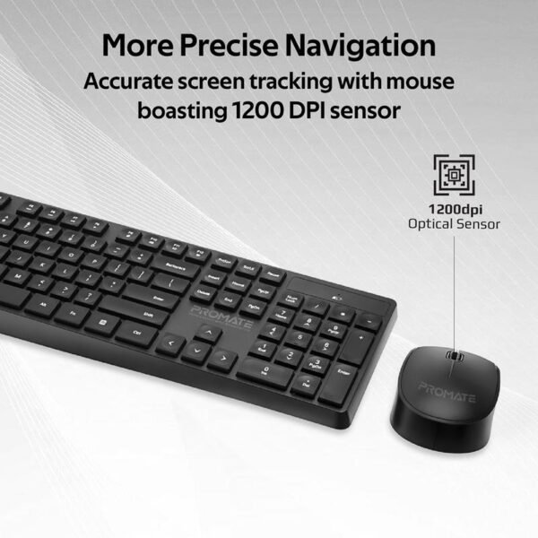 Promate Slim Profile Full-Size Wireless Keyboard & Mouse Combo ...